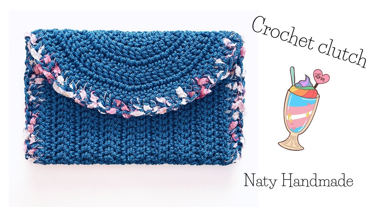 Πλεκτή τσάντα φάκελος||Crochet clutch - YouTube