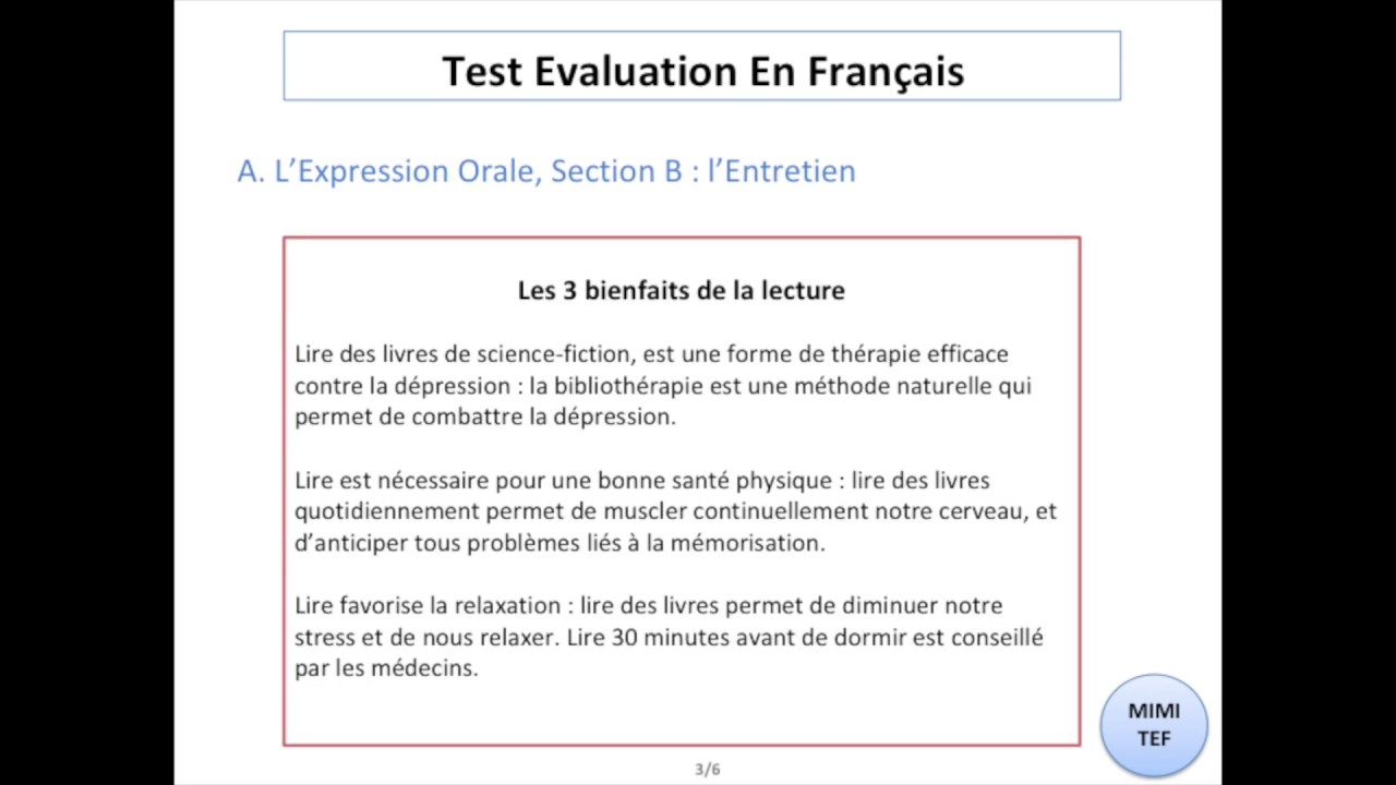 Tef / Tef Canada - Section B, Expression Orale : CONVERSATION - N°2 - YouTube