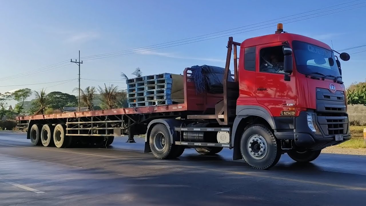 Long Trailer Truck UD Quester on Pantura Highway, Long Trailer Truck ...