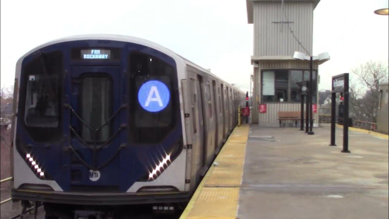 IND Rockaway Line: A Trains at Far Rockaway-Mott Av [R46/R211A] - NYC Subway - YouTube