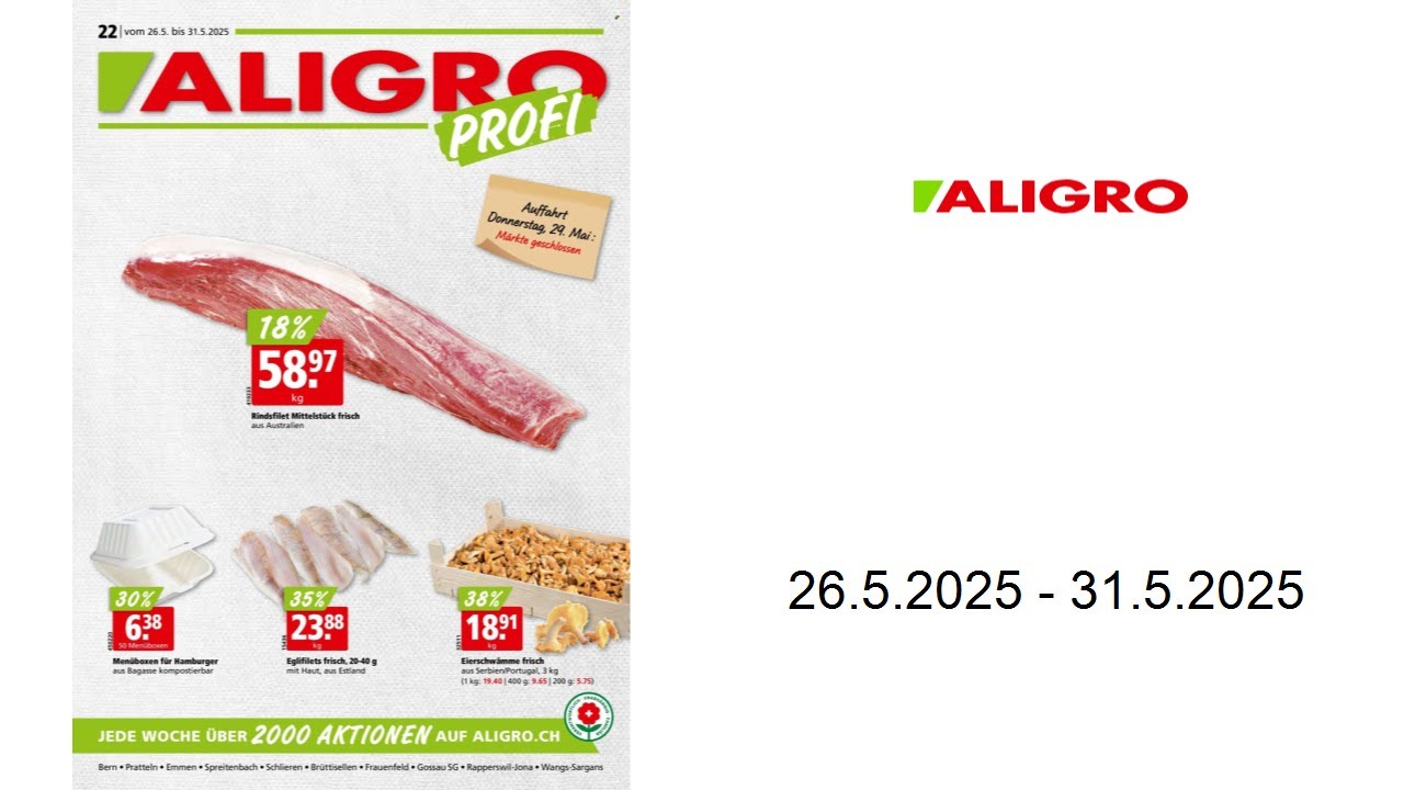 Aligro Prospekt - KW 22 - 26.5. - 31.5.2025 - YouTube