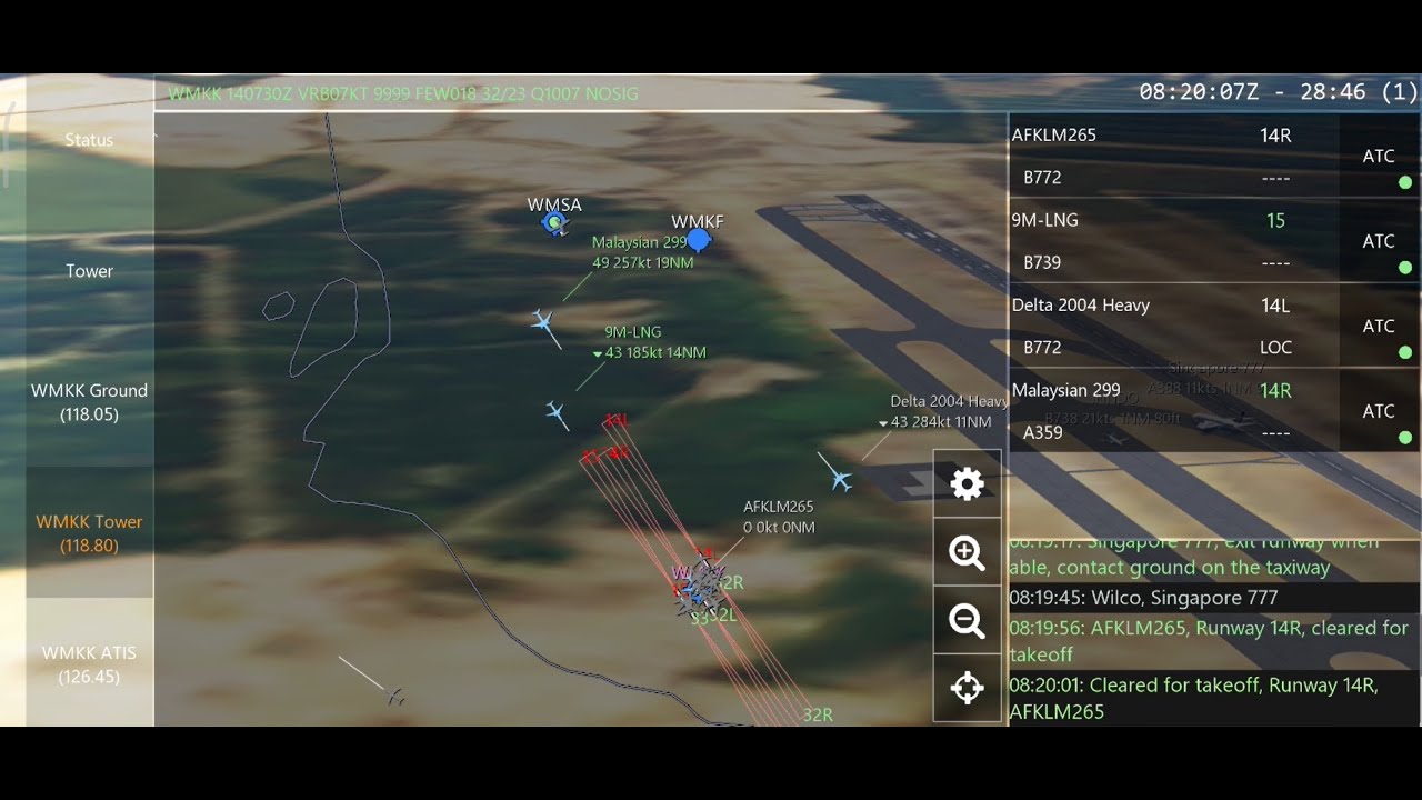 Kuala Lumpur International Airport ATC, Tower And Ground - YouTube