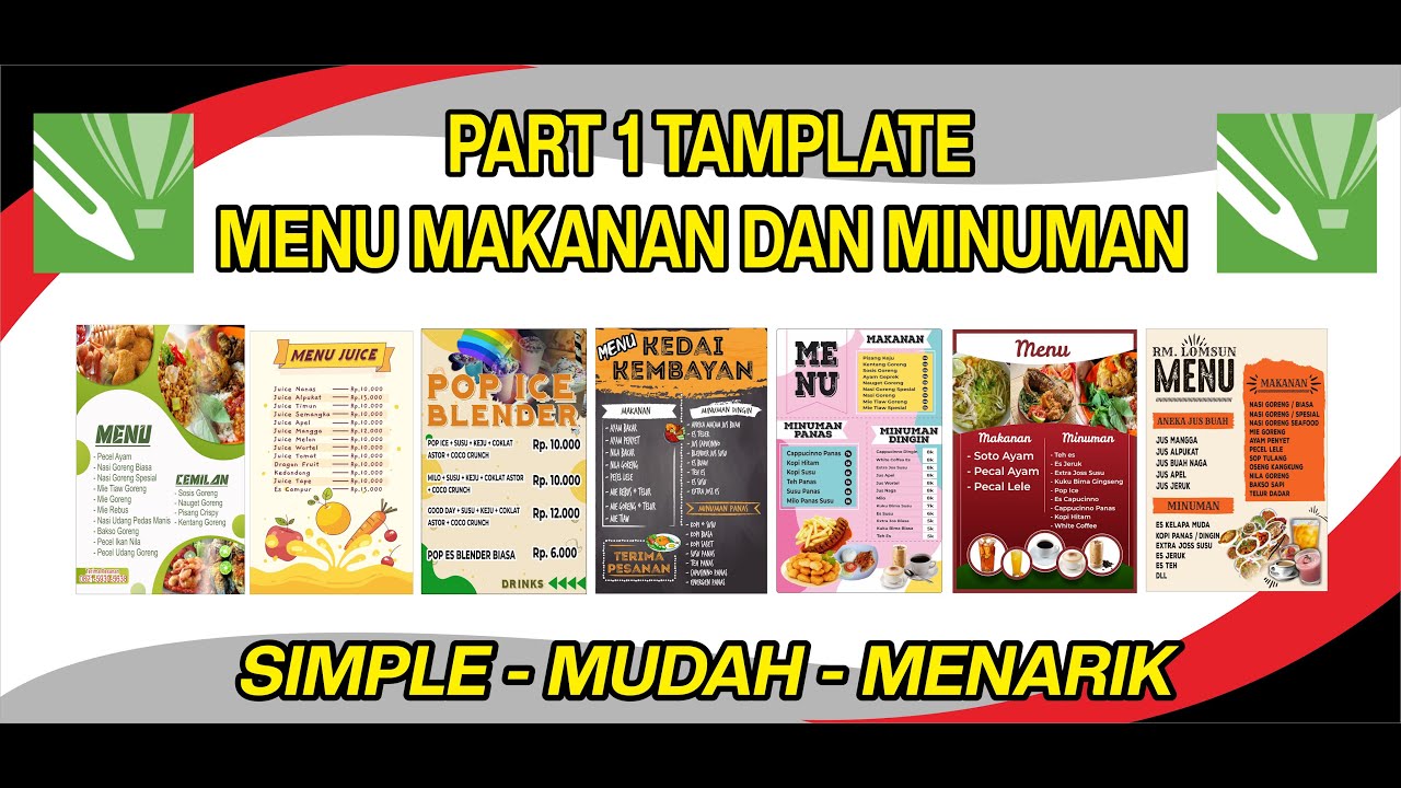 TUTORIAL PART 1 DESAIN MENU MAKANAN DAN MINUMAN - Coreldraw - # ...