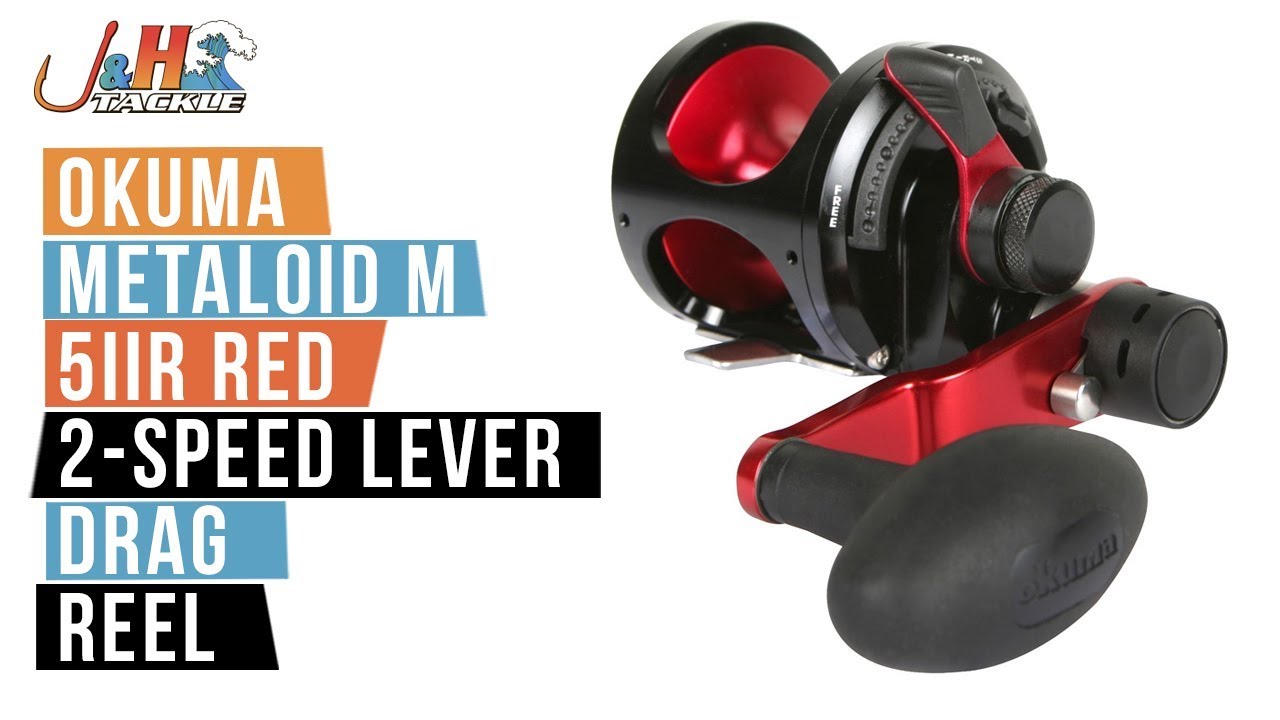 Okuma Metaloid M 5IIR Red 2 Speed Lever Drag Reel | J&H Tackle - YouTube
