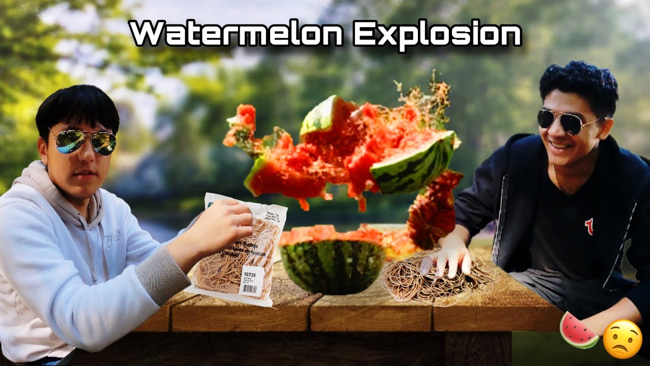 Exploding a Watermelon with Rubber Bands - YouTube