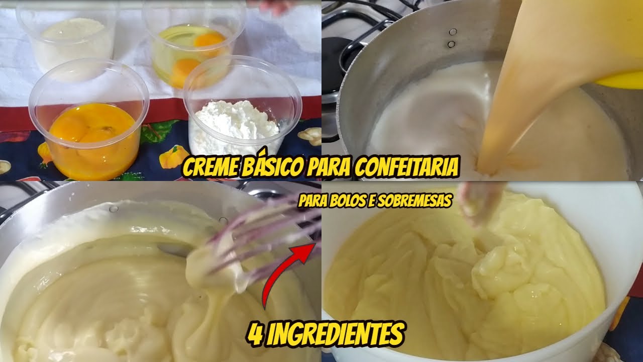CREME DE CONFEITEIRO I CREME PATISSIERE I CREME BÁSICO E CLÁSSICO DA ...