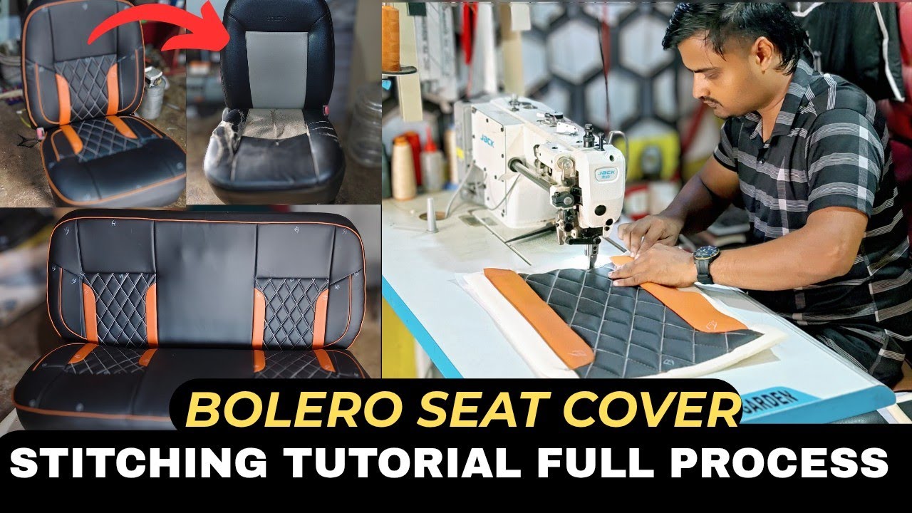 Bolero Seat Cover Kaise Banaye | Full Car Seat Cover Stitching Process ...