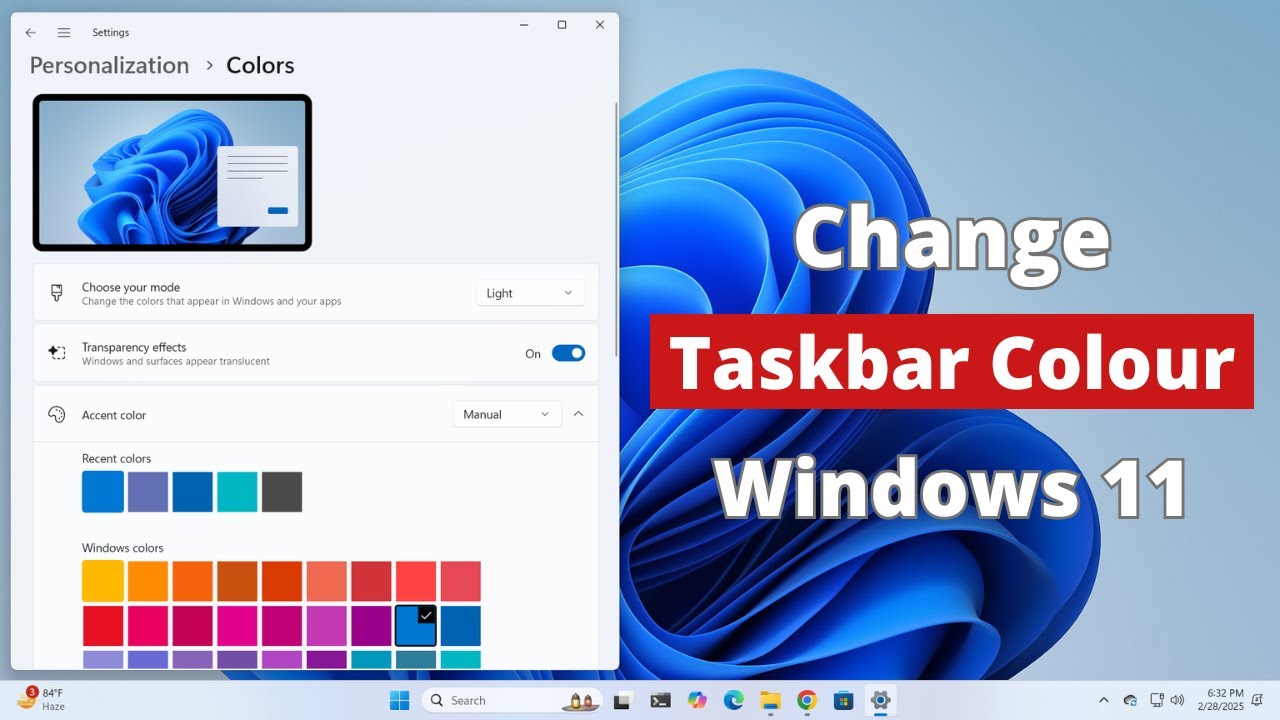How To Change Colour of Taskbar, Title bar & Window borders in Windows ...