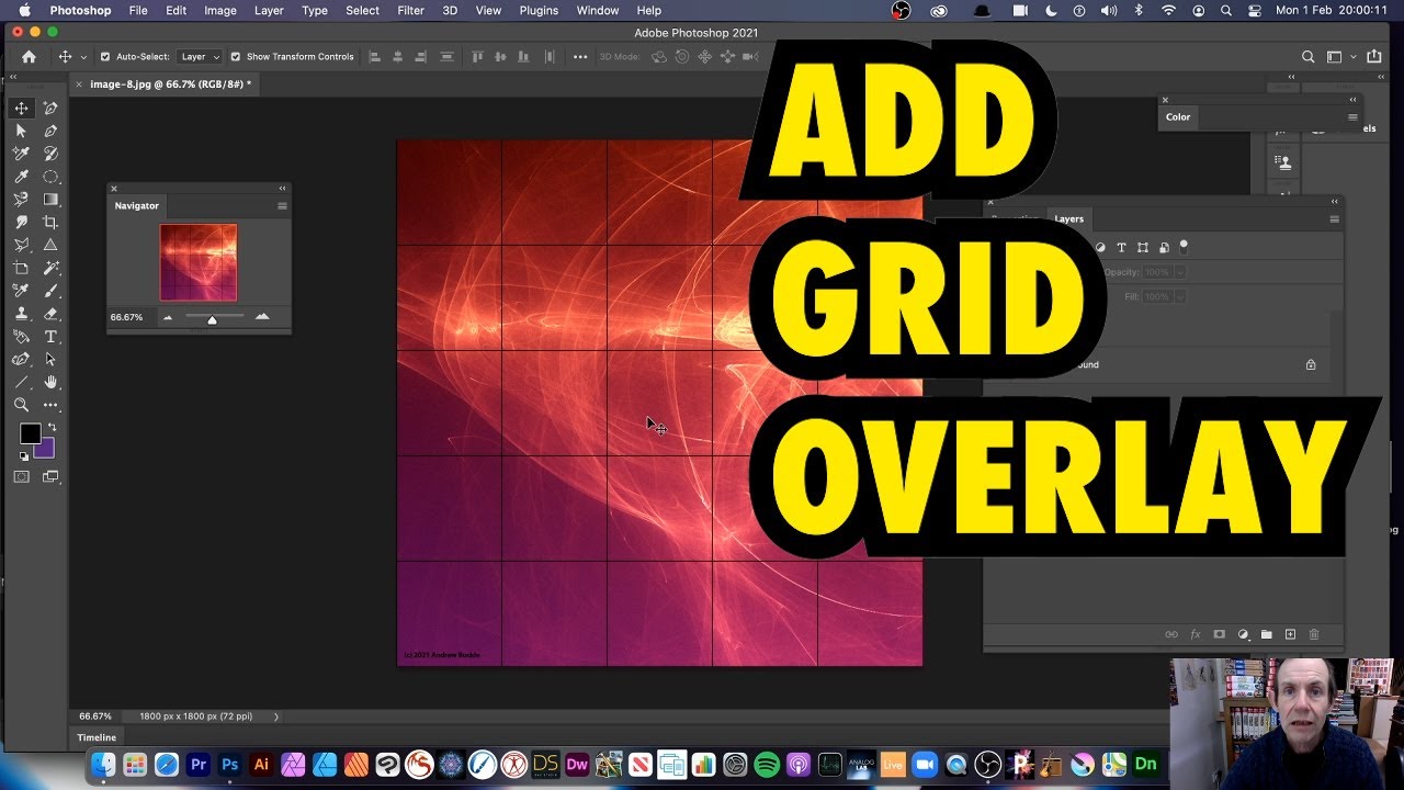 Add Grid Overlay in Photoshop using smart objects tutorial - YouTube