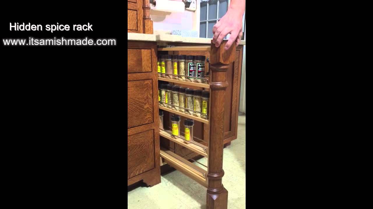 custom made hidden spice rack - YouTube