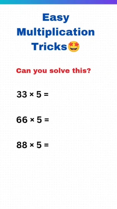 Multiplication tricks to make Mathematics Fun and Easy😉 #maths #multiplication #mathtricks - YouTube