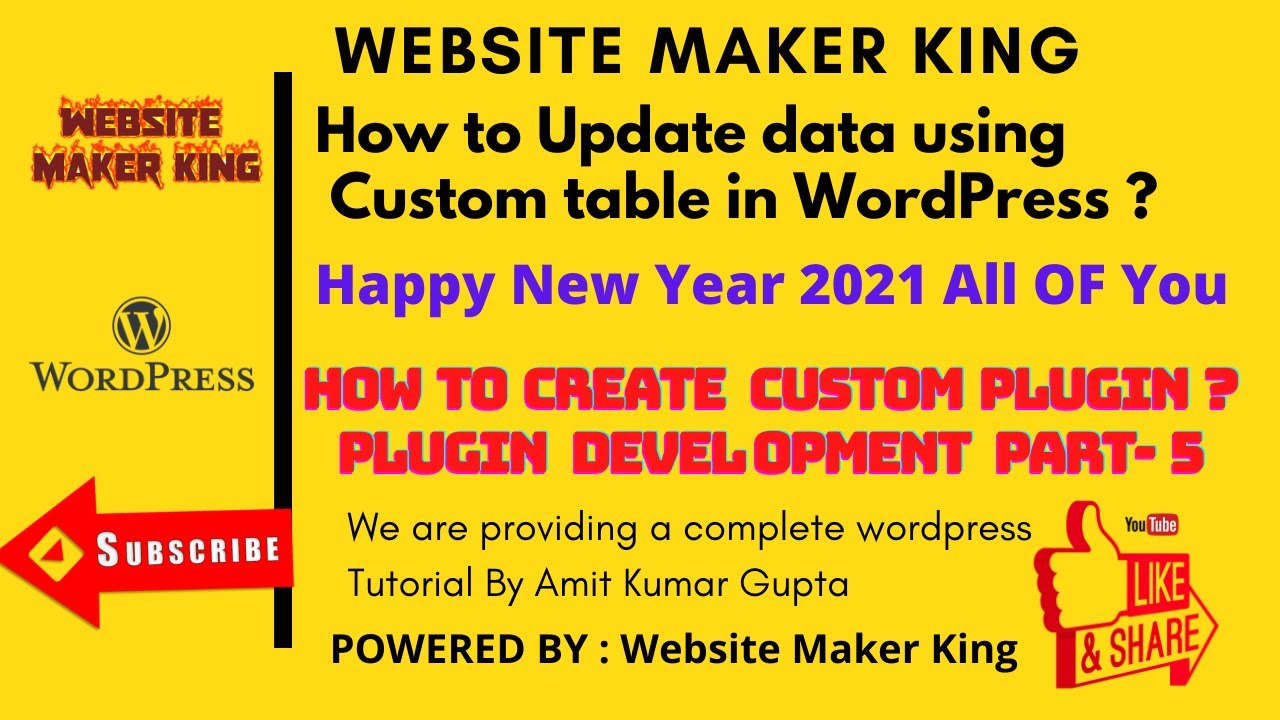 How To Edit Custom Table In WordPress Update Data In Custom Table Custom Plugin Develop How To Edit Custom Table In WordPress Update Data In Custom Table Custom Plugin Develop
