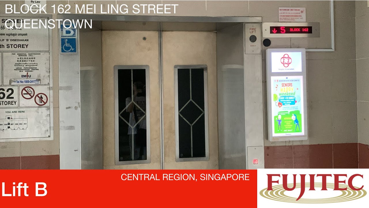 HDB Block 162 Mei Ling (Queenstown) || Fujitec Elevator (Lift B) - YouTube