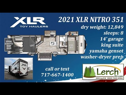 2021 XLR Nitro 351 toy hauler 5th wheel RV review walkthrough at Lerch ...