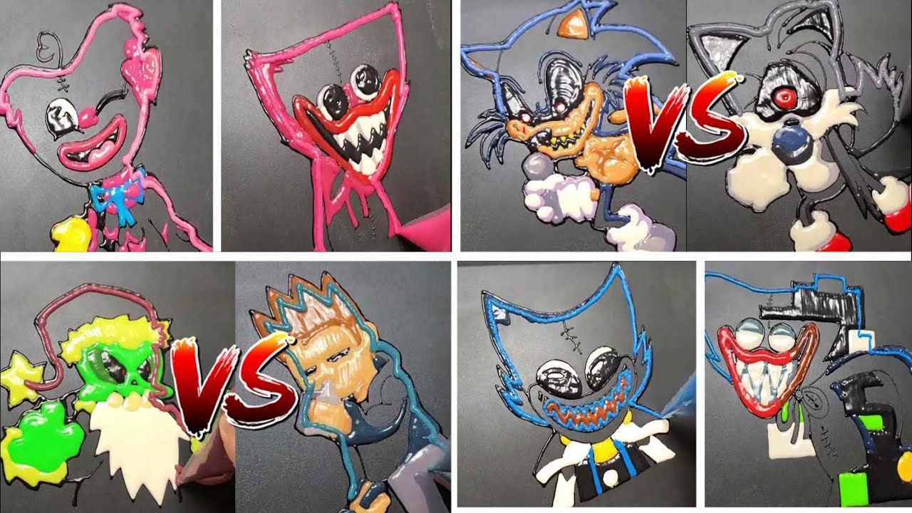 FRIDAY NIGHT FUNKIN Pancake art Challenge , Poppy Playtime, Sonic Tails ...