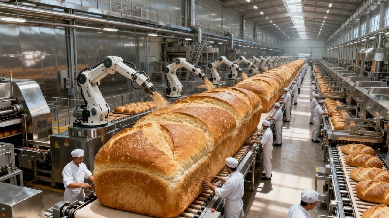 Inside a Modern Bread Factory: From Wheat Grain to Packaged Loaf Bread ...