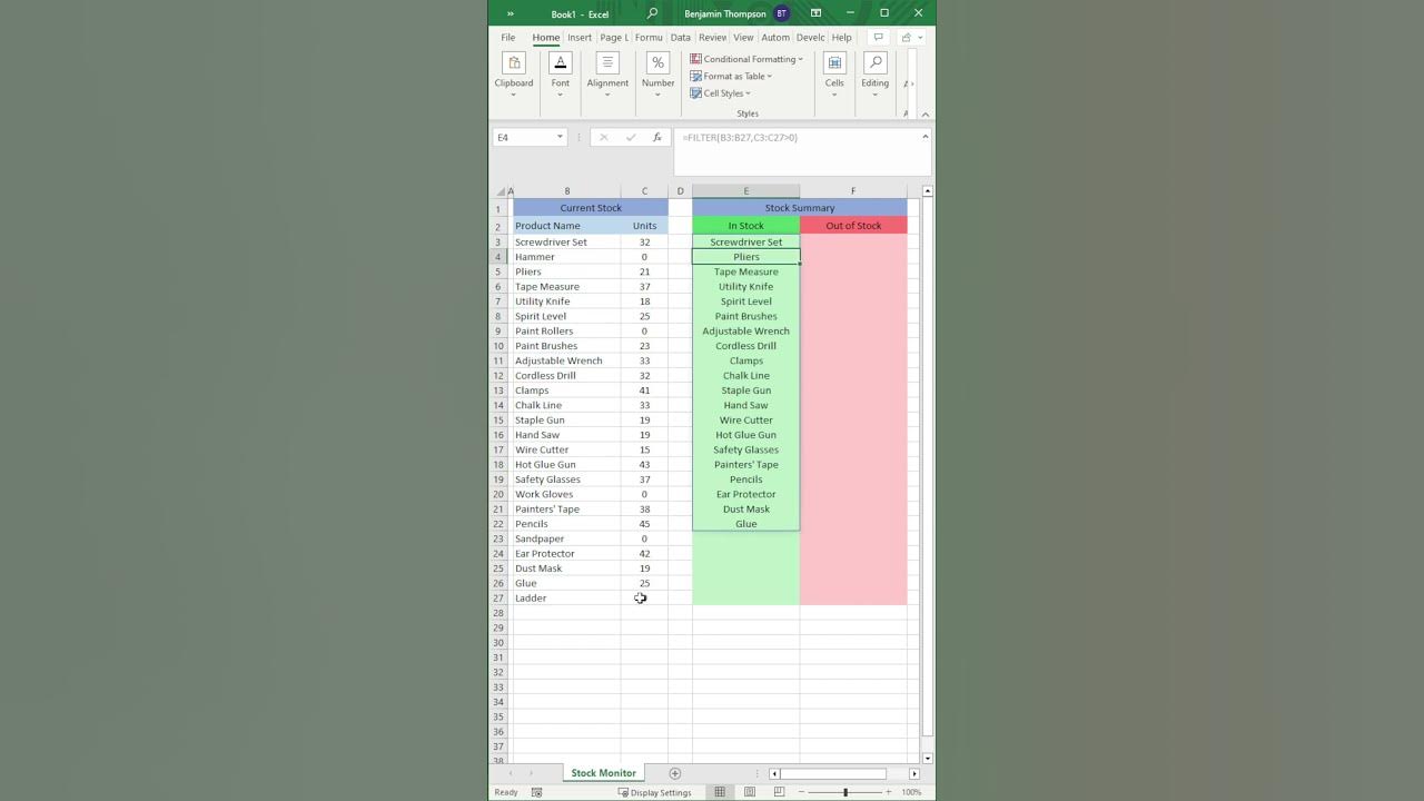 How Do I Monitor Inventory In Excel Exceltips Exceltutorial Youtube