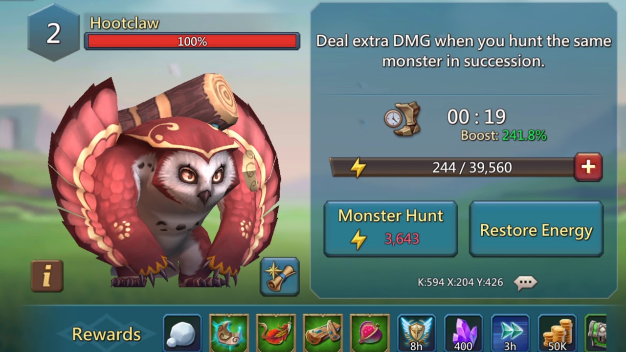 Lords Mobile Monster Hunt: HOOTCLAW (NEW MONSTER) - YouTube