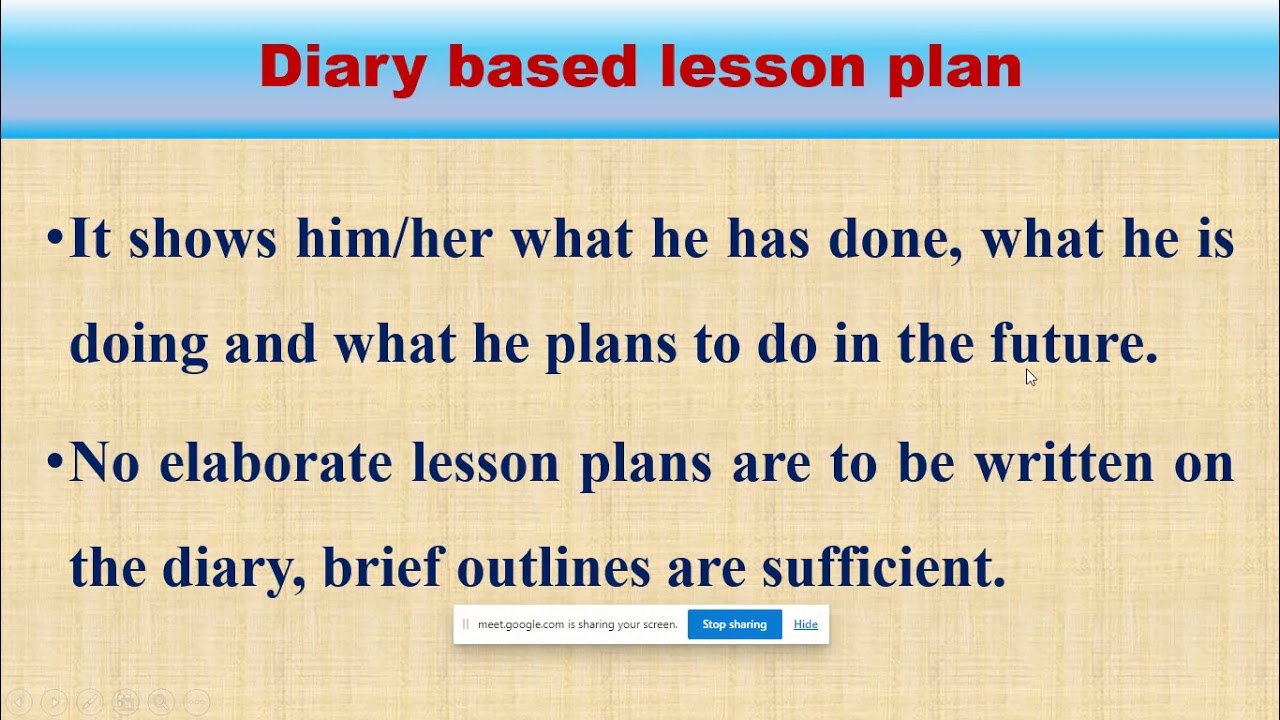Diary Based Lesson Plan - YouTube