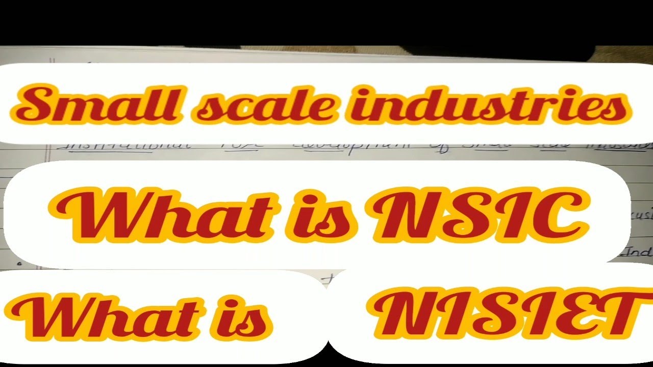 WHAT IS NSIC? WHAT IS NISIET? SMALL SCALE INDUSTRIES ! explanation easy ...