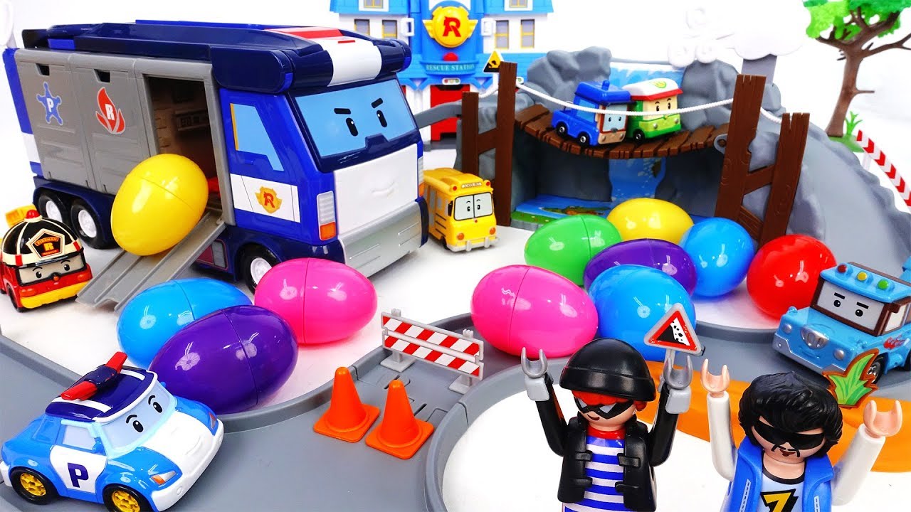 Give Us Back Our Surprise Eggs~! Go Robocar Poli Mobile Headquarter ...