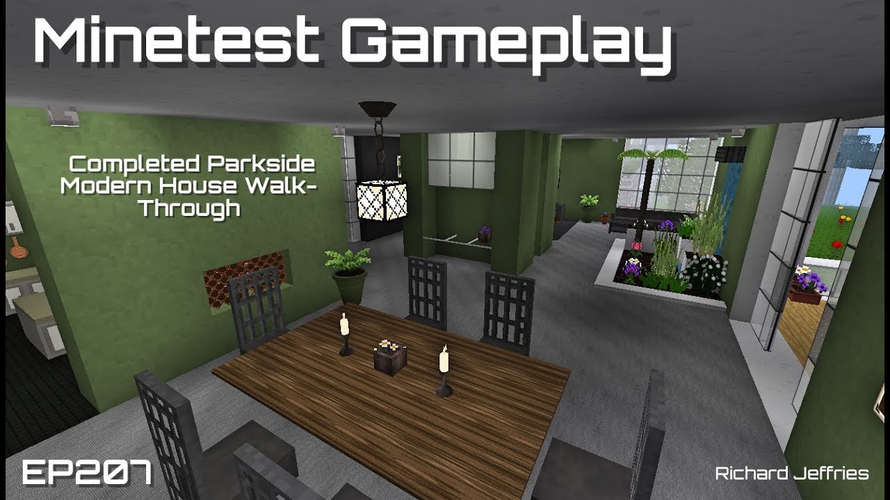 Minetest Gameplay EP207 Completed Parkside Modern House Walk-Through ...