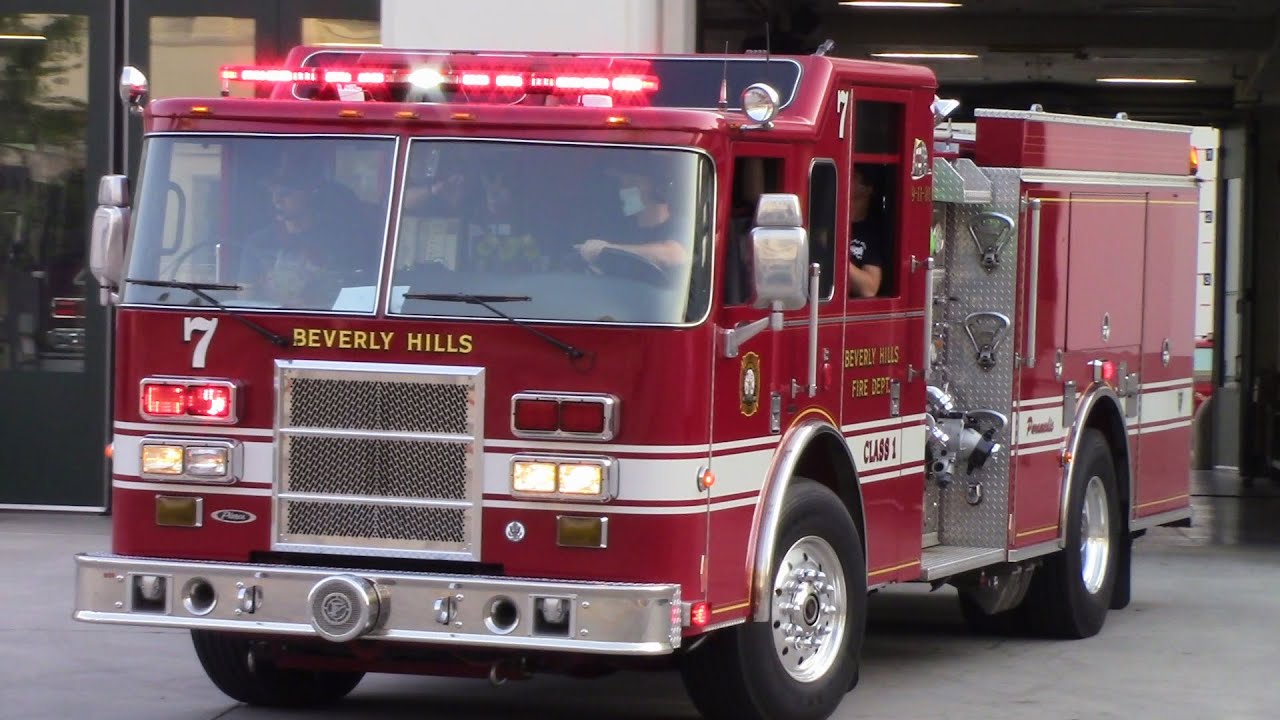 Beverly Hills Fire Dept. Engine 7 Responding - YouTube