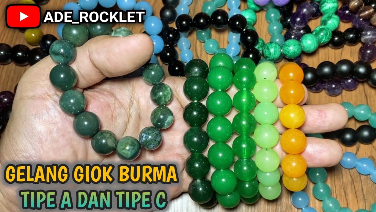 GELANG GIOK BURMA TIPE A DAN TIPE C DIM 14MM UP - YouTube