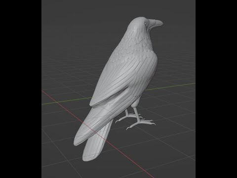 crow 3D modeling for 3D print Part 4 #blender - YouTube