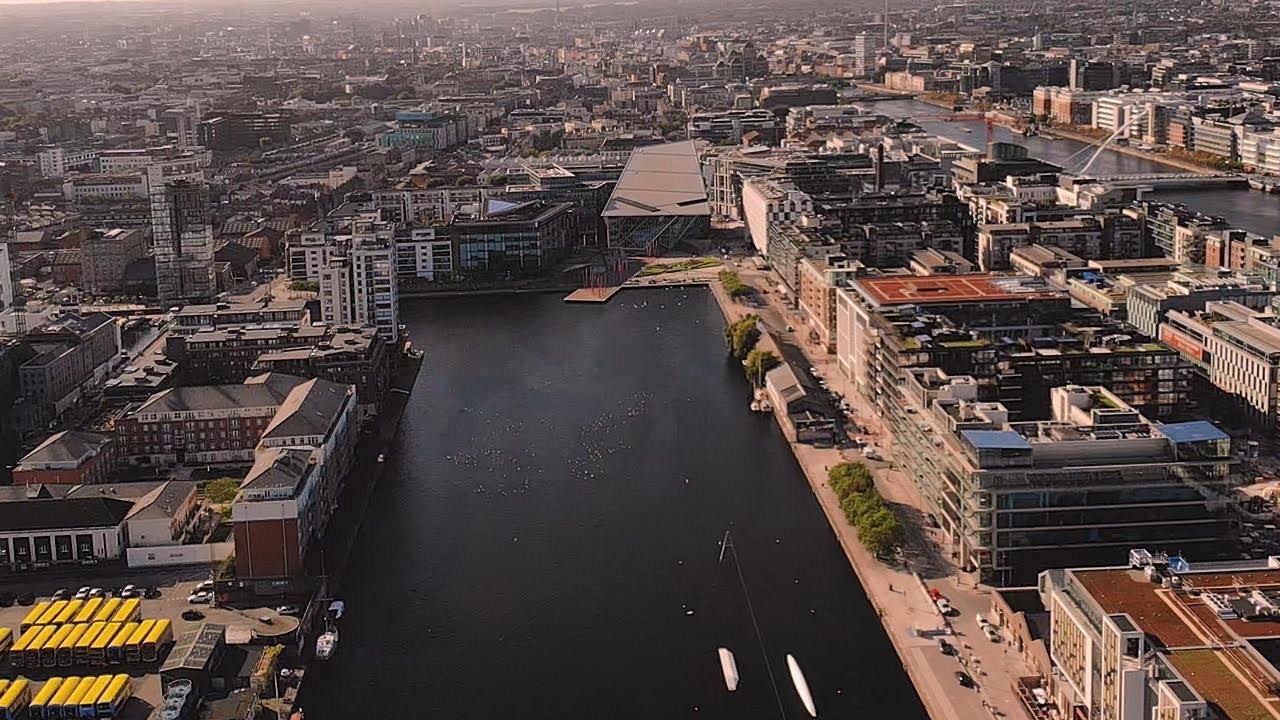 Grand Canal Dock & Capital Dock, Dublin, Ireland, 4K Aerial - YouTube