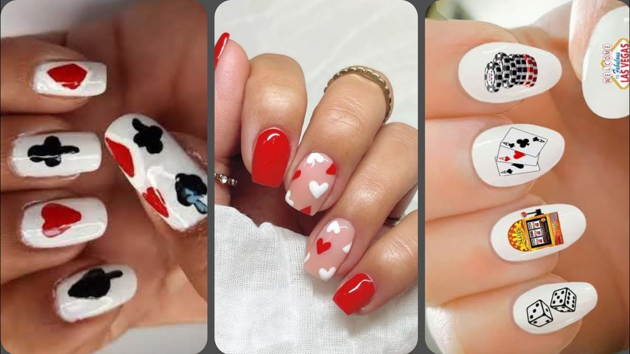 Attractive Card nail art Design || Random Cards To Create A Nail Set ...