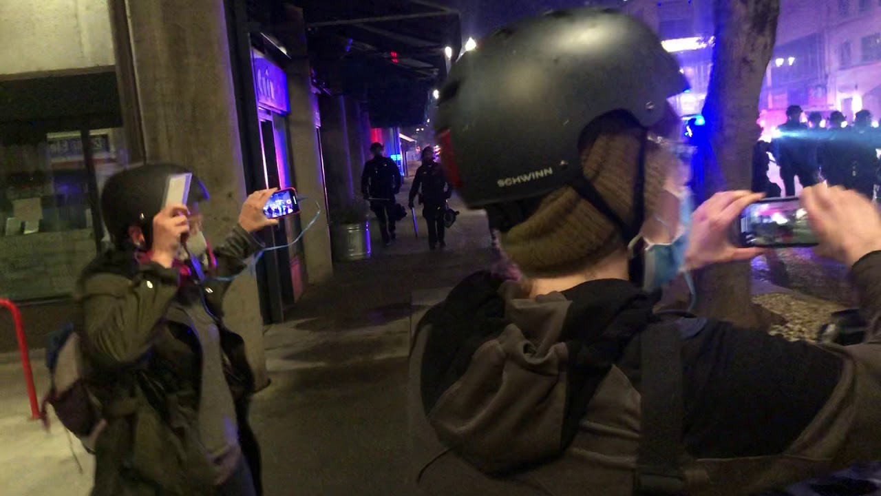 Doug Brown, ACLU legal observer, at Portland protests on June 13, 2020 ...