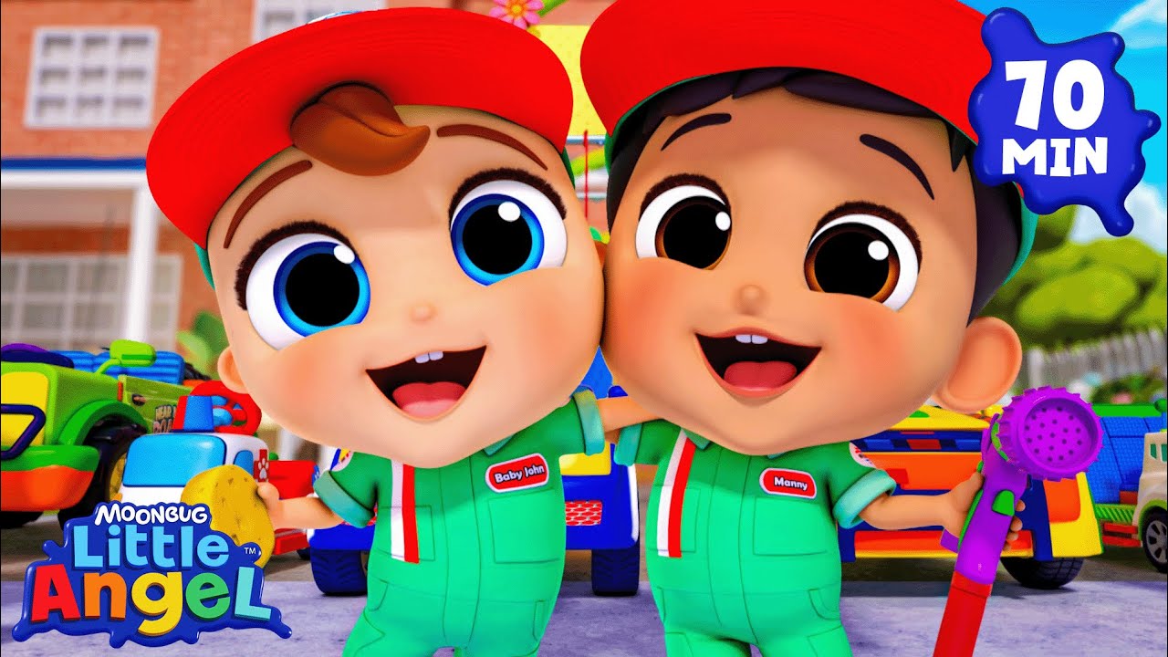 Squeaky Clean at My Carwash! 🚘 | Little Angel And Friends Kid Songs ...