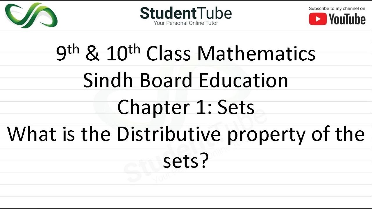 What is the Distributive Property of the Sets? - Chapter 1 (9 & 10 ...