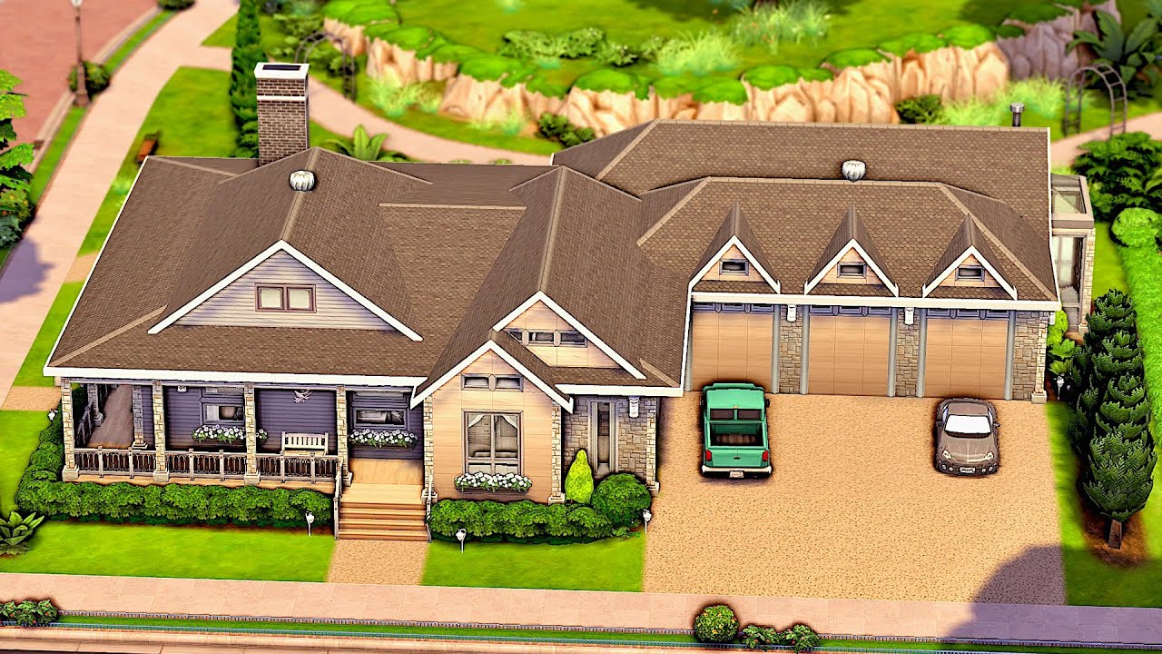 Multi-Generational Family Home 🌞🍃 | Sims 4: Base Game Speed Build - YouTube
