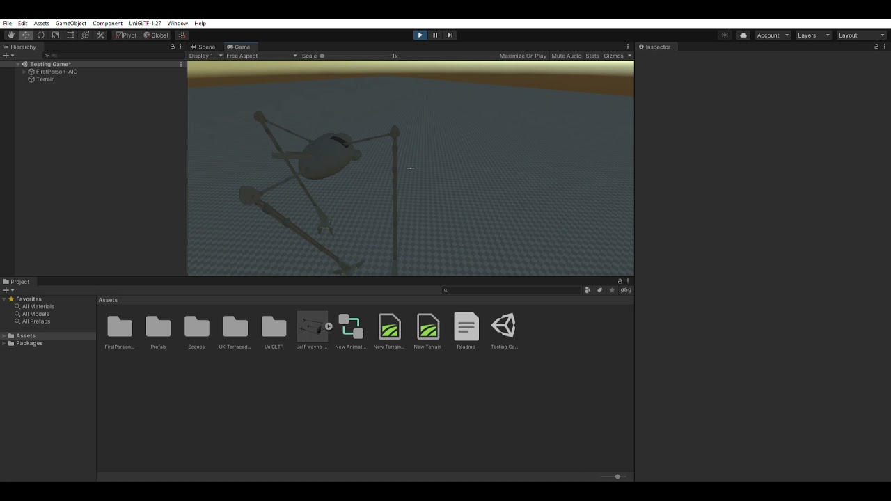 New Jeff Wayne tripod model and animation (playing as the tripod) - YouTube