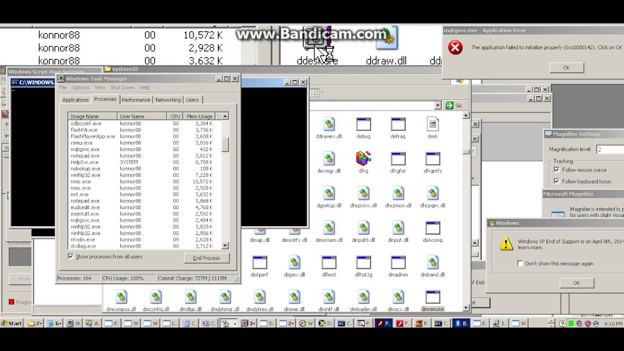 Overloading Windows XP and ending explorer.exe - YouTube