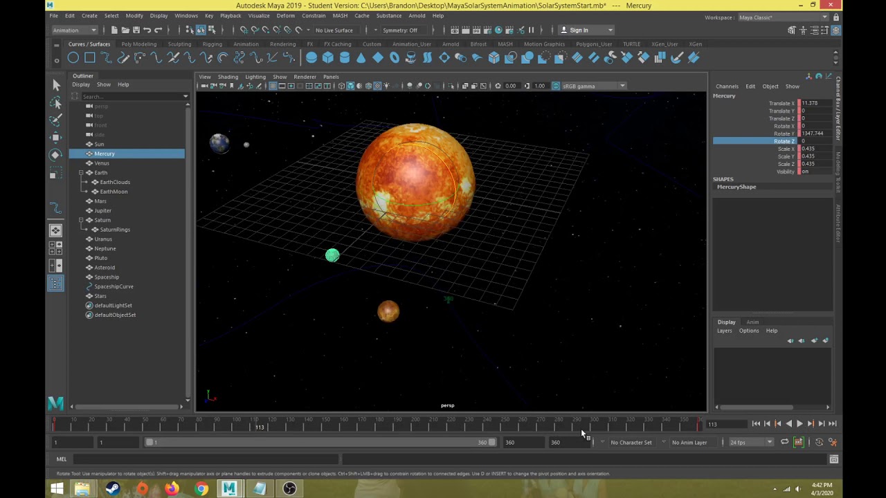 Maya Solar System Animation Part 08 Finalizing The Animation - YouTube