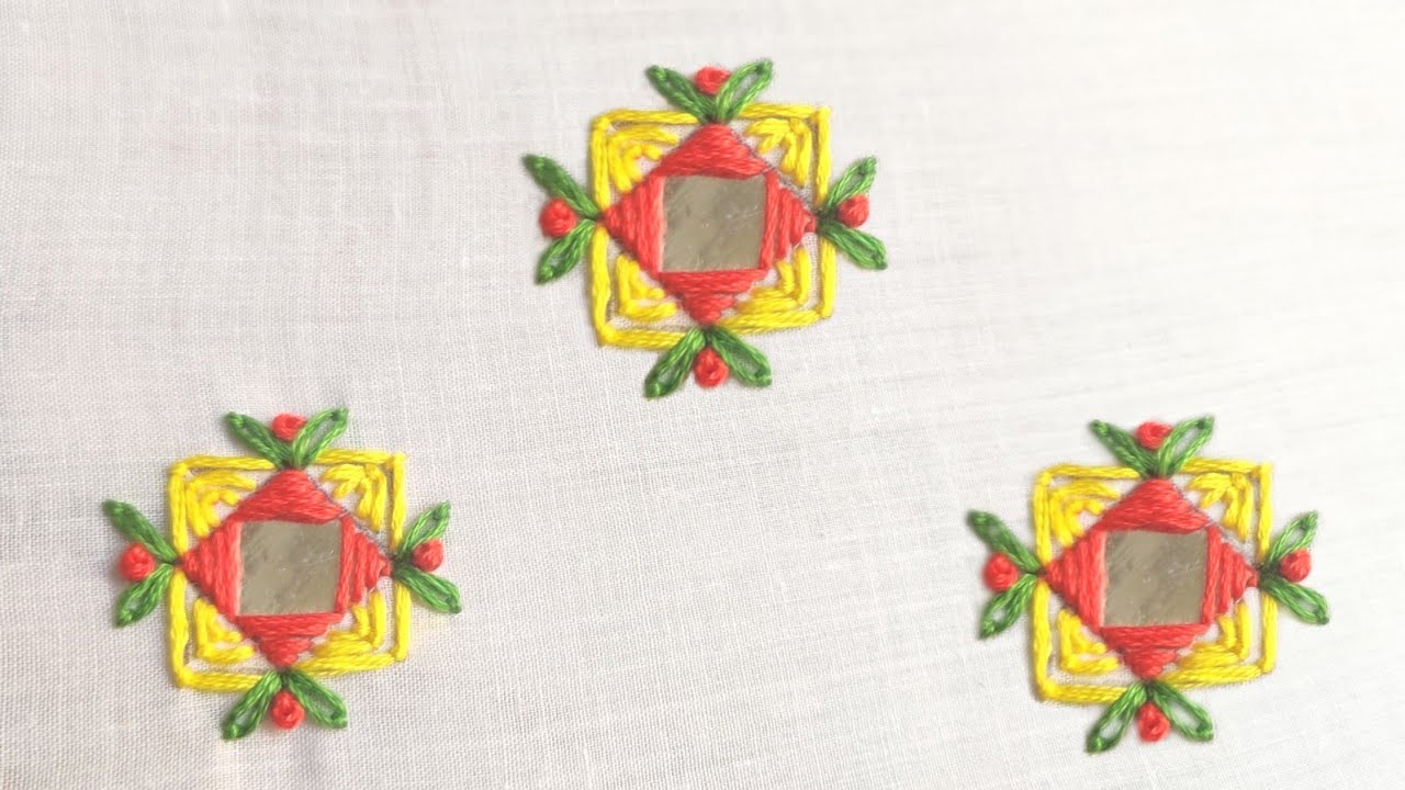 Cute & Easy All Over Mirror Work Embroidery for Dress/Kurti | Hand ...