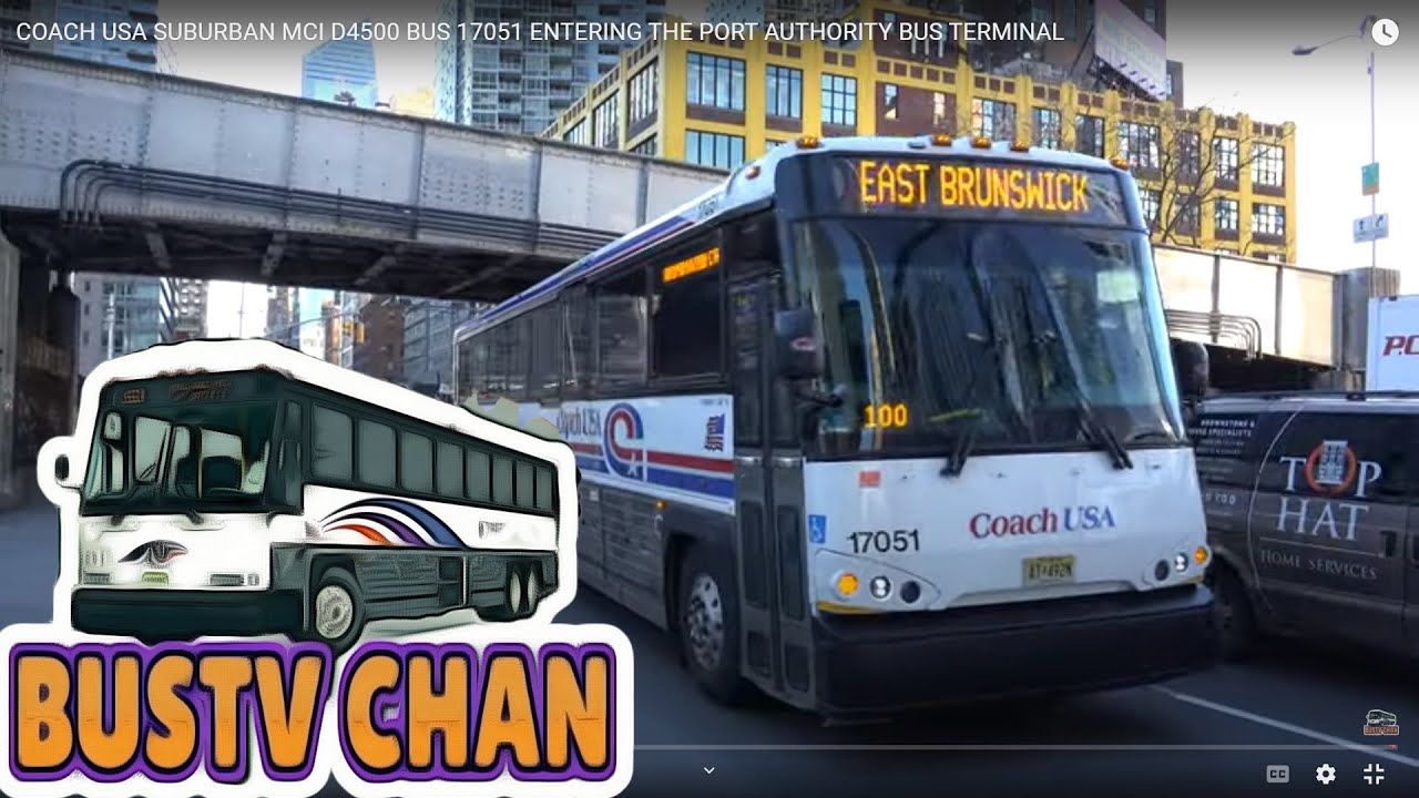 COACH USA SUBURBAN MCI D4500 BUS 17051 ENTERING THE PORT AUTHORITY BUS ...