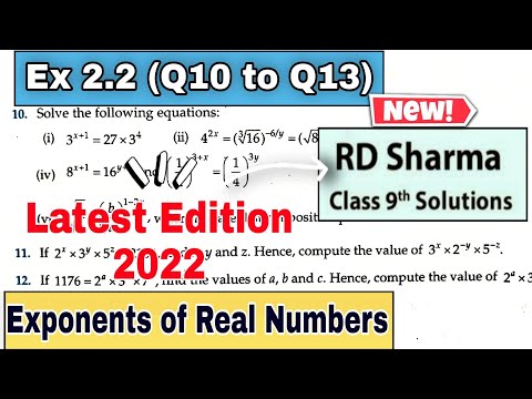 RD Sharma Class 9 Chapter 2 Exponents of Real Numbers Ex 2.2 Q10 to Q13 ...