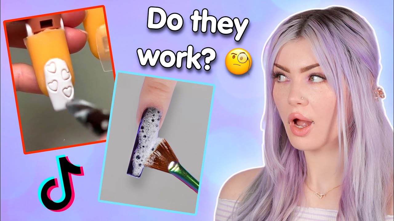 Testing Tik Tok Nail Art Hacks & Designs - YouTube