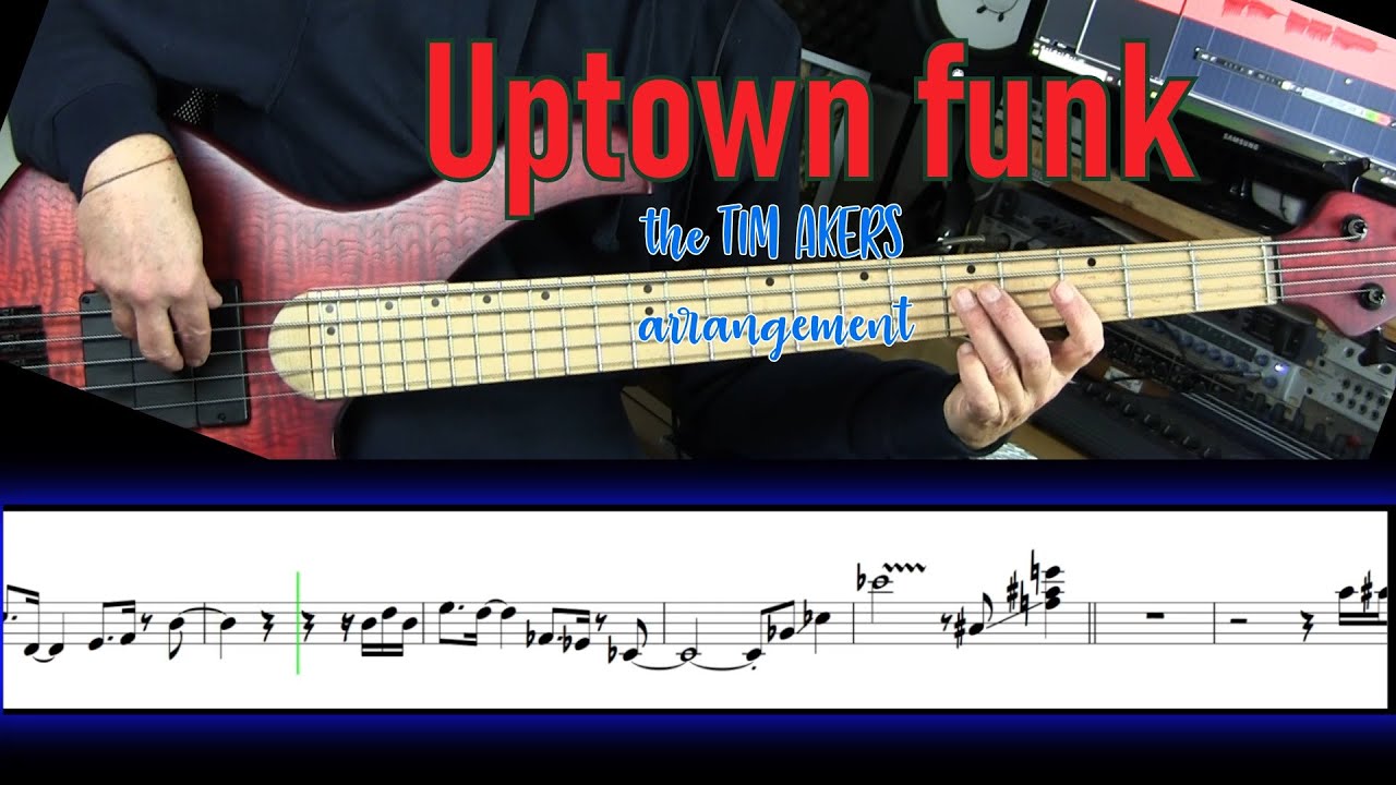 Uptown Funk (Tim Akers version) Bass Cover - YouTube