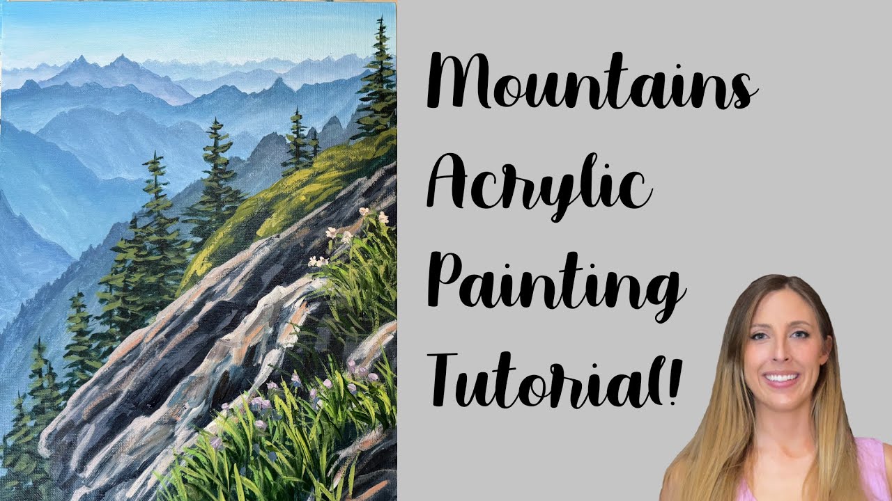Olympic Mountains Acrylic Painting Tutorial in REAL TIME - PNW ...
