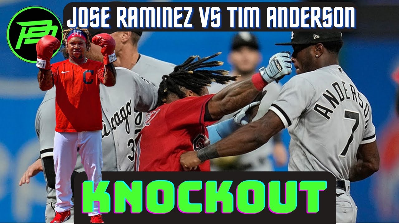 JOSE RAMÍREZ KNOCKEA A TIM ANDERSON CON UN SOLO GOLPE. #MLB #KnockOut ...
