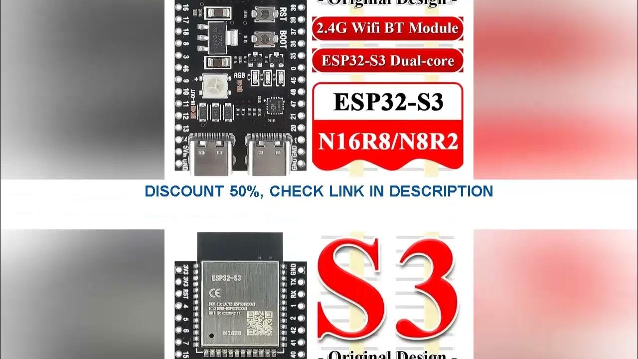 ESP32-S3 placa de desenvolvimento de módulo wifi bt para arduino ide ESP32-S3-WROOM1 n16r8 n8r2 ...