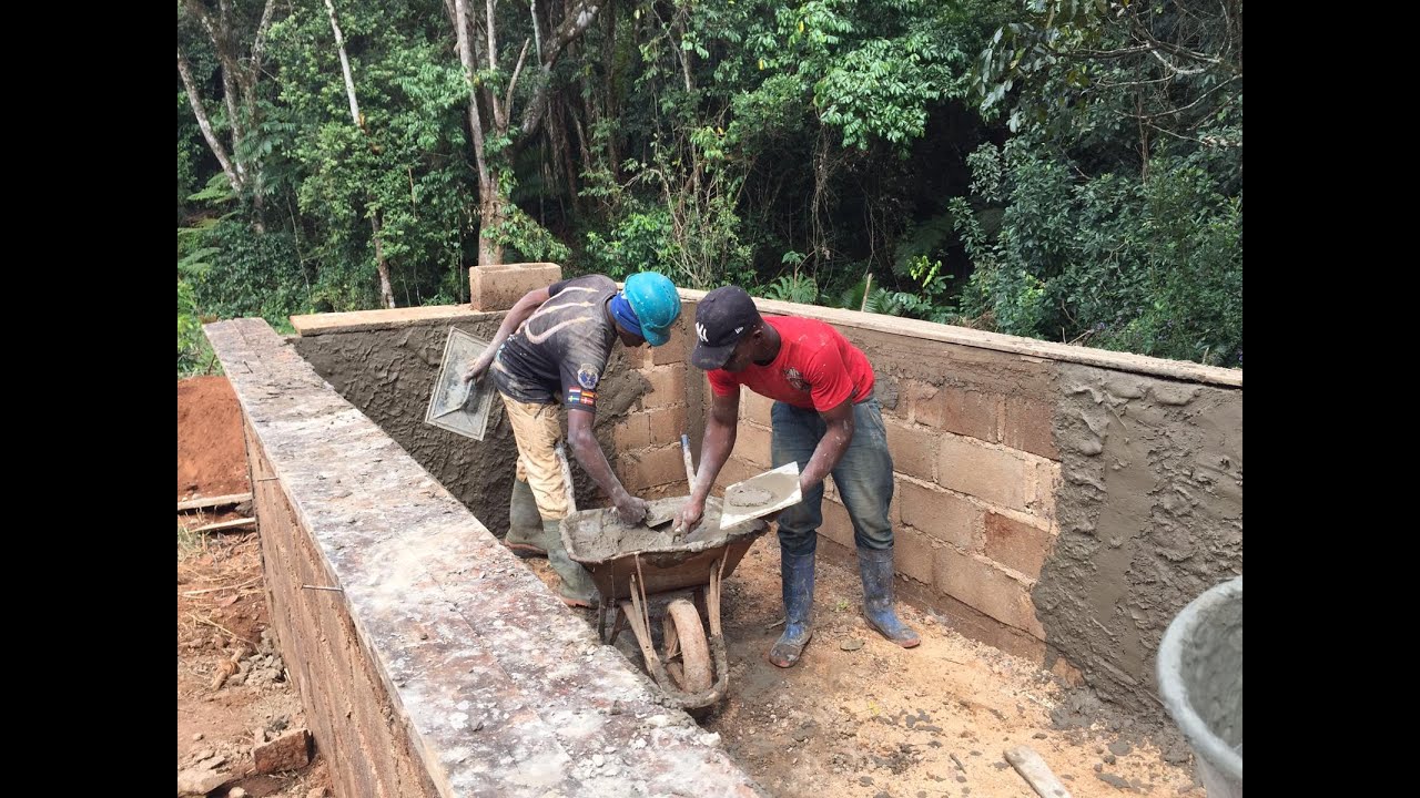 How to construct a concrete fish pond. Fish farming at Batack ...