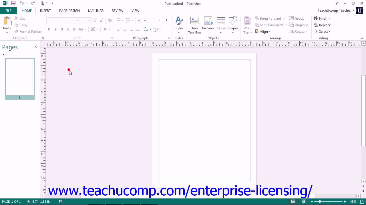 1 6Microsoft Office Publisher Tutorial 2013 Getting Acquainted ...