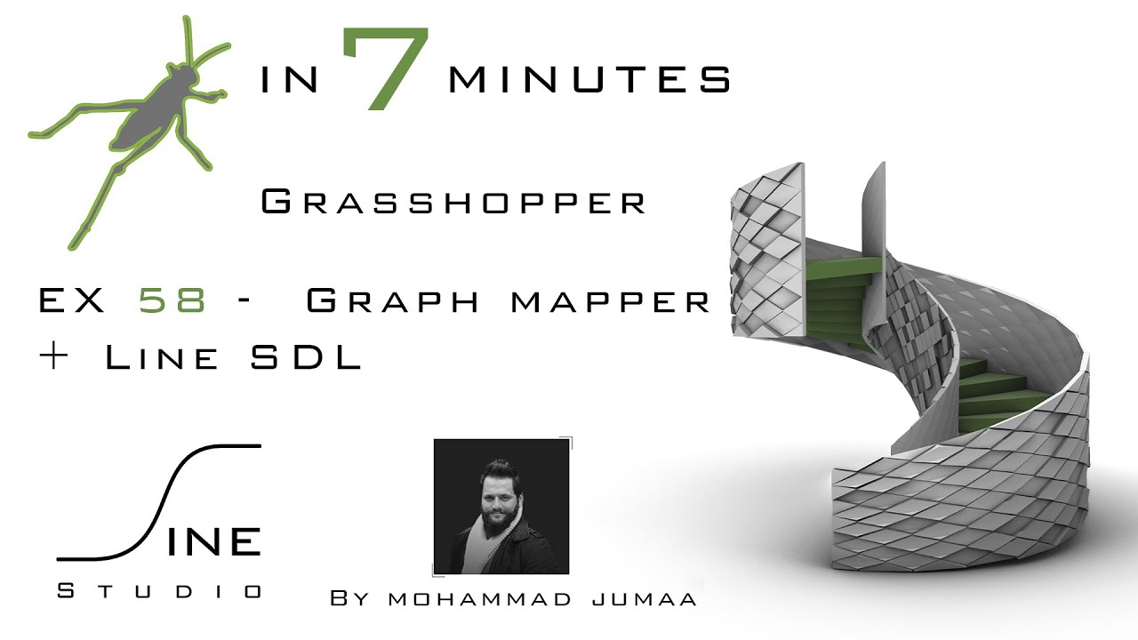 Grasshopper tutorial in 7 minutes - EX 58 - Graph mapper + Line SDL ...