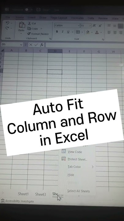Autofit Column and Row In MS Excel #amazing #shorts - YouTube